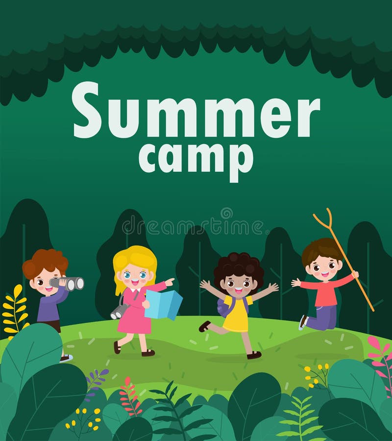 Kids Summer Camp Background Education Template for Advertising Brochure ...