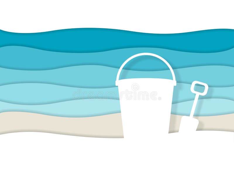 Paper Layer Sand Pail stock vector. Illustration of teal - 218009186