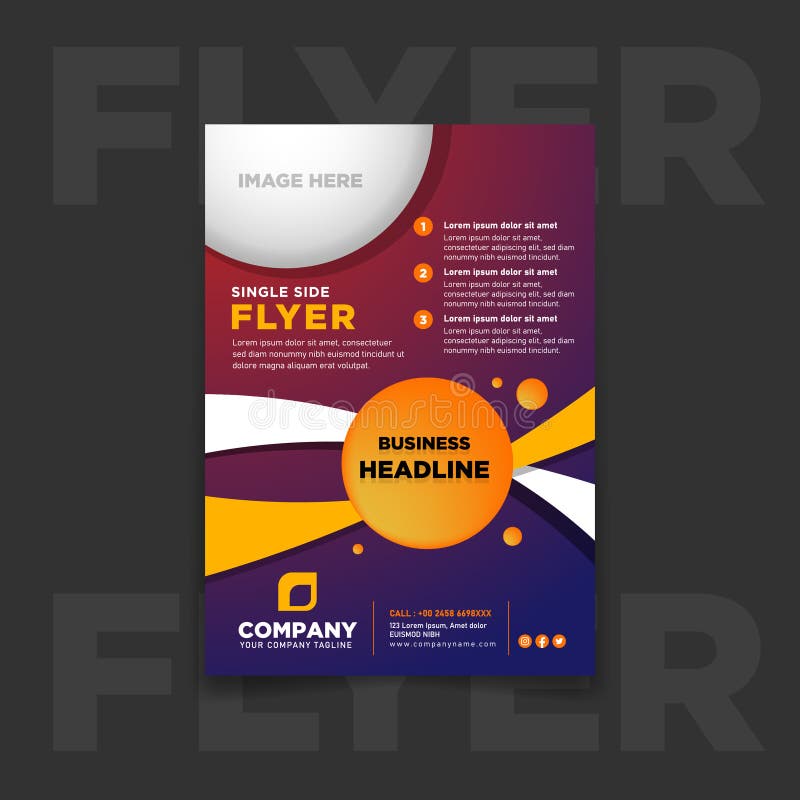 A4 Single Side Flyer Vector Templates Stock Vector - Illustration of ...