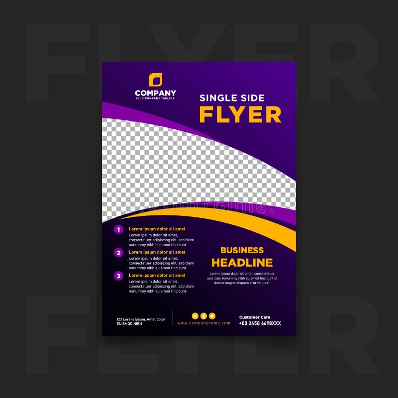 A4 Single Side Flyer Vector Templates Stock Vector - Illustration of ...
