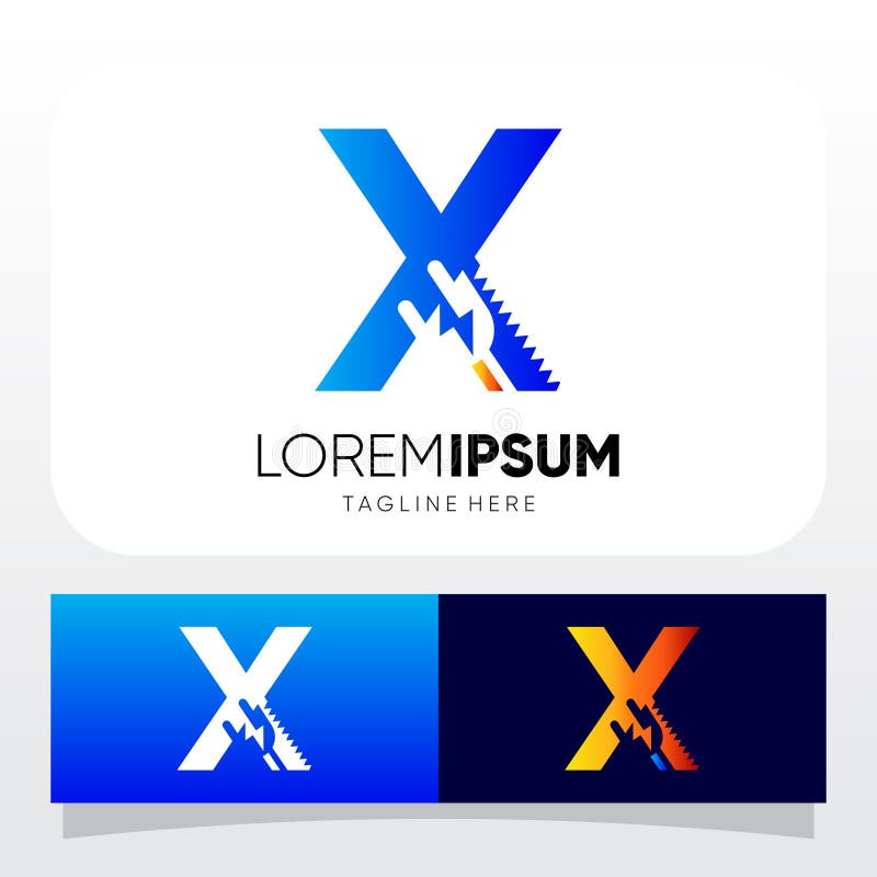 Letter X Power Jack Lightning Electric Logo Design Vector Graphic Stock ...