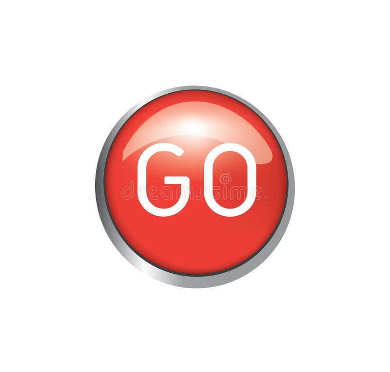 Red go button stock vector. Illustration of computer - 218120801