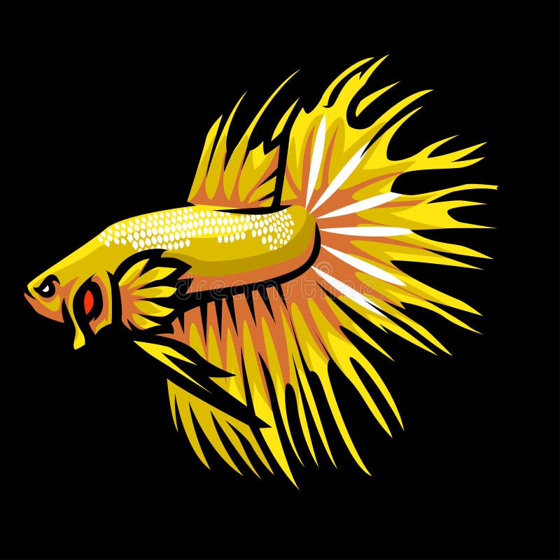 Yellow Betta Fish Mascot. Esport Logo Design Stock Vector ...