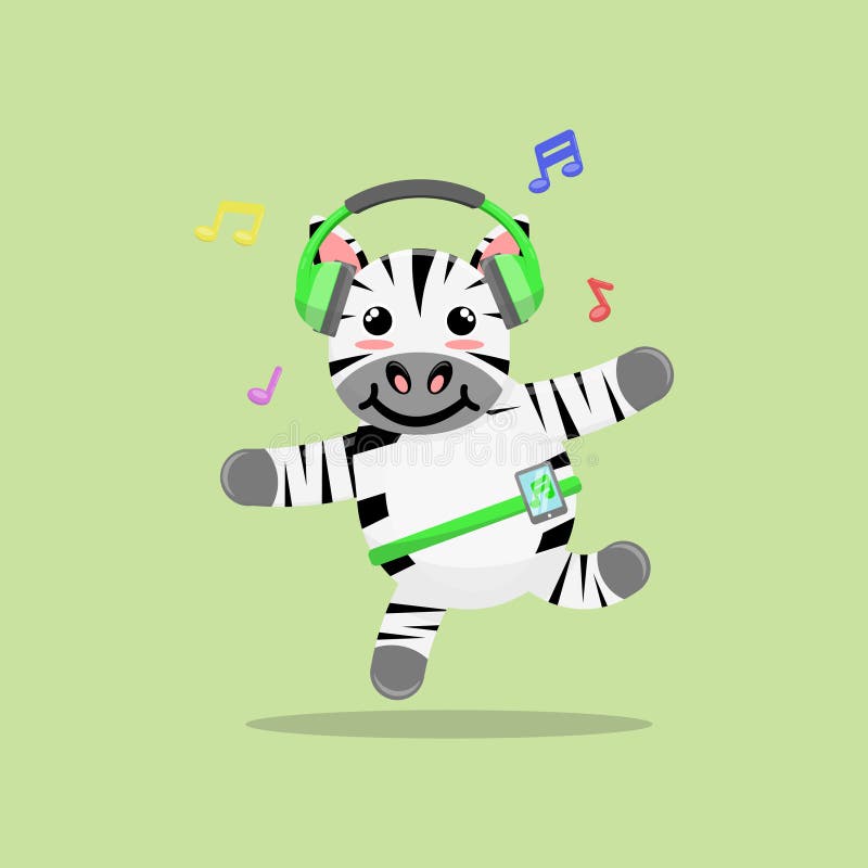Illustration Vector Graphic Cartoon of Cute Zebra Dancing while ...