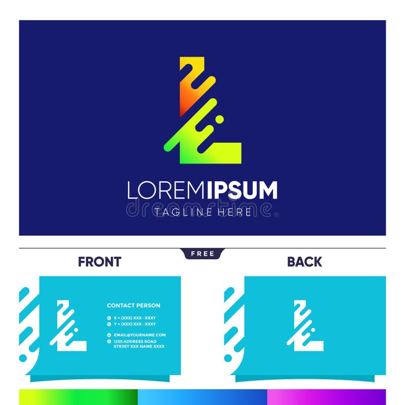 Initial L Letter Tech Logo Design and Business Card Vector Graphic ...