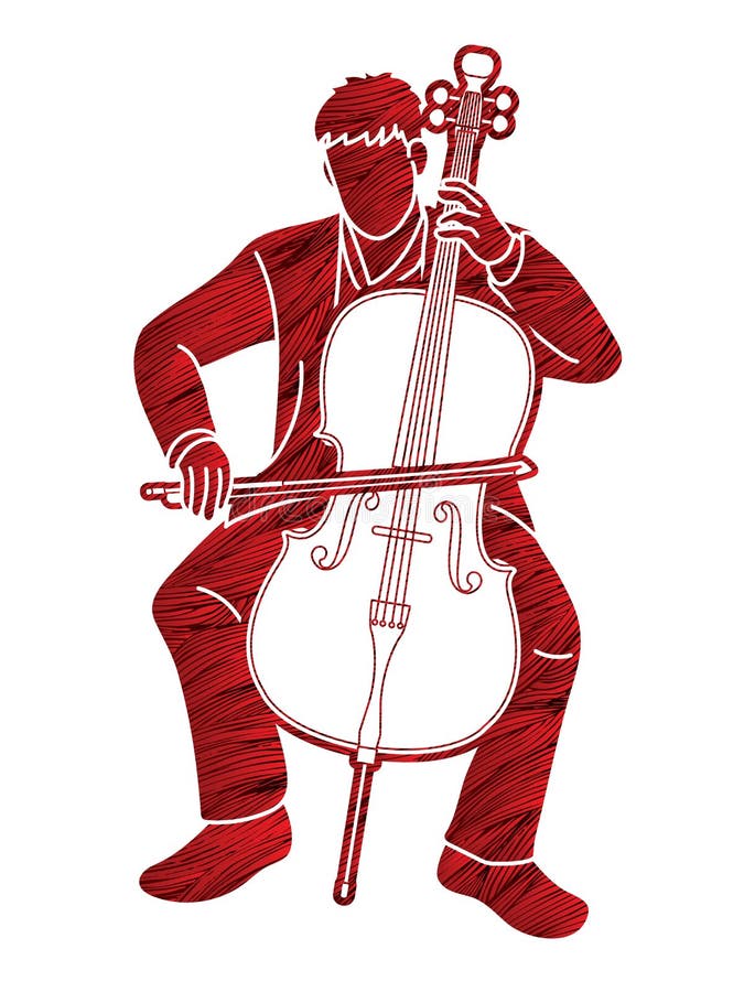 Cello player stock vector. Illustration of player, music - 77122591