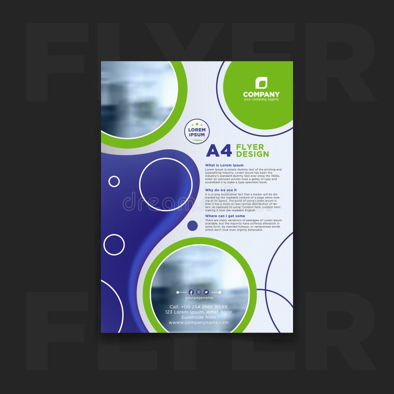 A4 Single Side Flyer Vector Templates Stock Vector - Illustration of ...