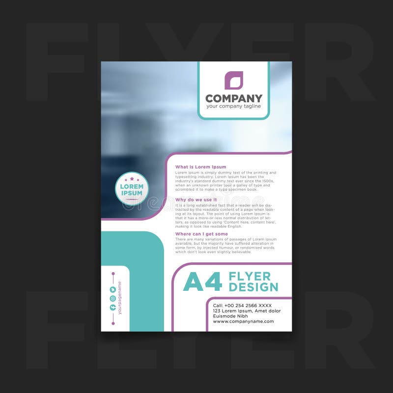 A4 Single Side Flyer Vector Templates Stock Vector - Illustration of ...