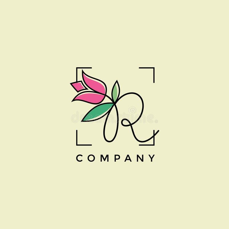 Letter R Beautiful Flower Logo Design Vector Graphic Stock Vector ...