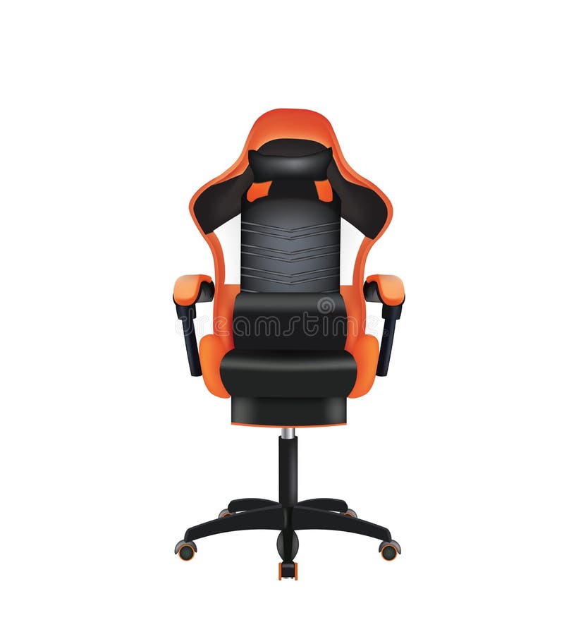 Realistic Gaming Chair, Front View Stock Vector - Illustration of black ...
