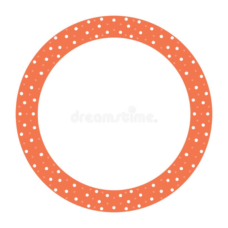 Elegant Round Red Frame with Decorative Rosy and White Dots. Stock ...