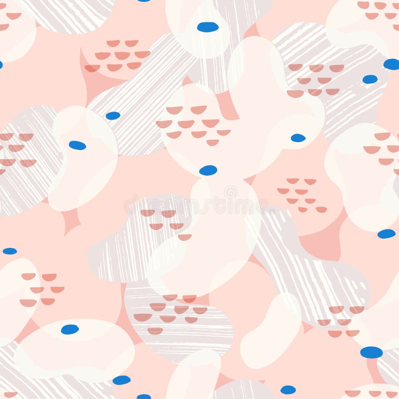 Vector Abstract Rounded Shapes Illustration Motif Seamless Repeat ...