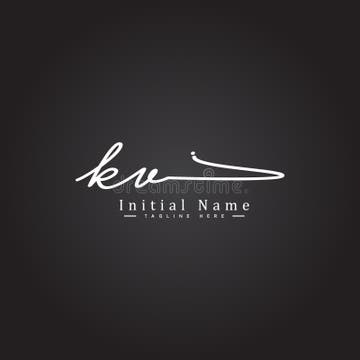 Kv Handwritten Signature Logo Stock Illustrations – 48 Kv Handwritten ...