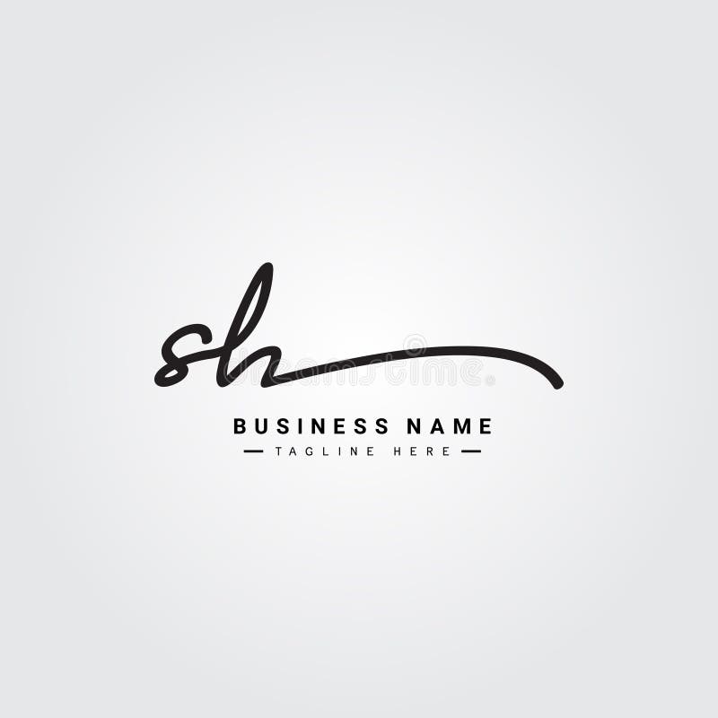 Initial Letter SH Logo - Hand Drawn Signature Logo Stock Vector ...