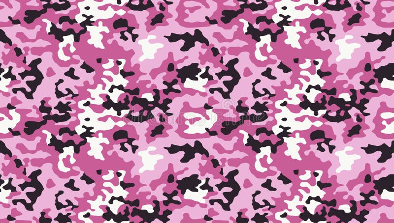 Fashionable Pink Camouflage Pattern. Military Fabric Design. Seamless ...