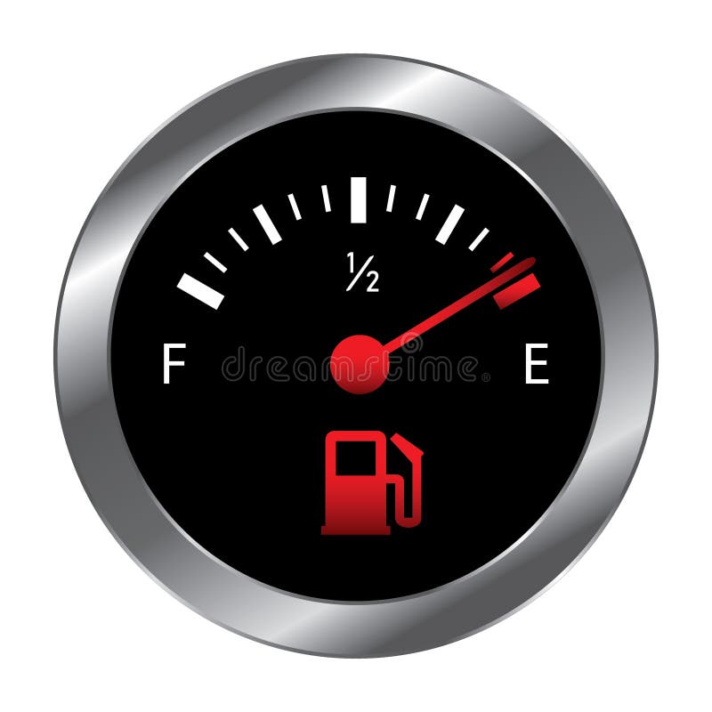 Empty Fuel Warning Light in Car Dashboard. Fuel Pump Icon. Gasoline ...