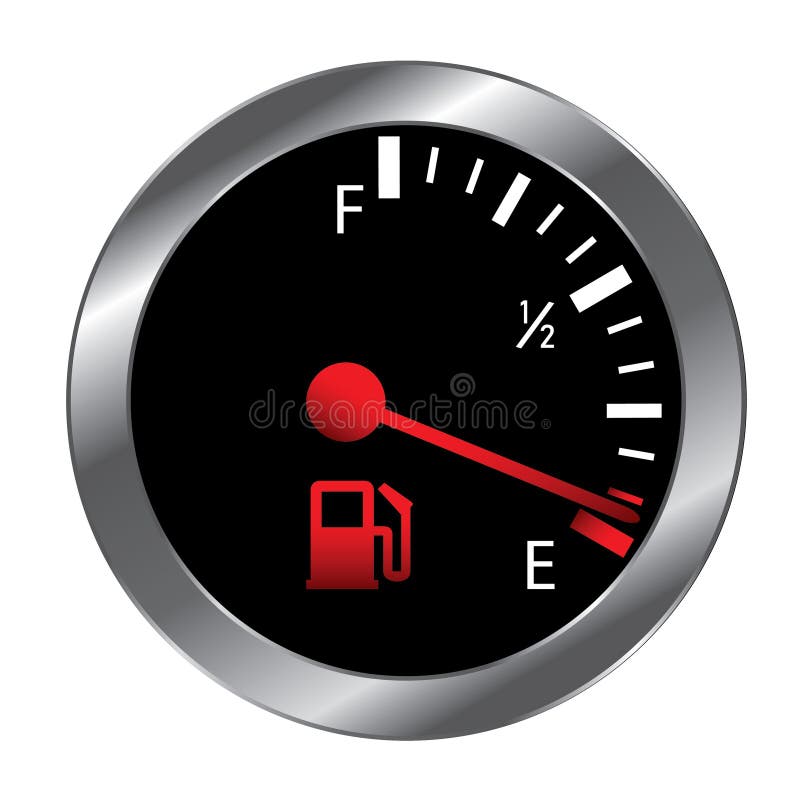 Vector Empty Fuel Warning Light in Car Dashboard. Fuel Pump Icon Stock ...