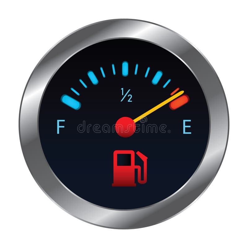 Vector Empty Fuel Warning Light In Car Dashboard. Fuel Pump Icon ...