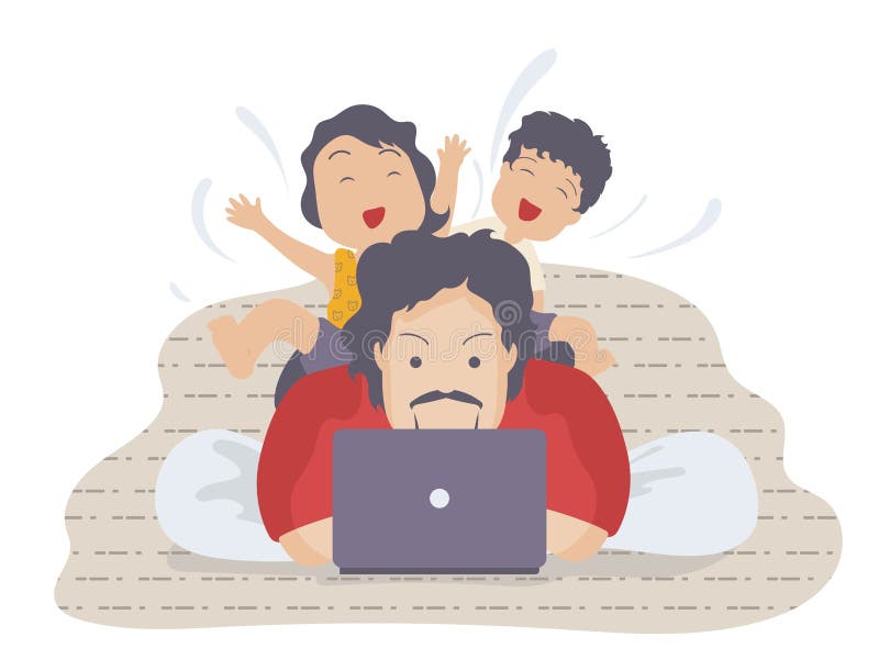 Daddy Juggling Works and Kids, Daddy on Duty, Father`s Day, Busy Day ...