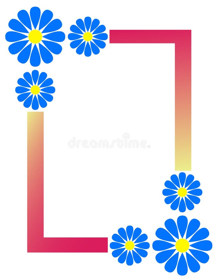 Colourful Border Design Concept of Flowers and Rectangles Stock Vector ...