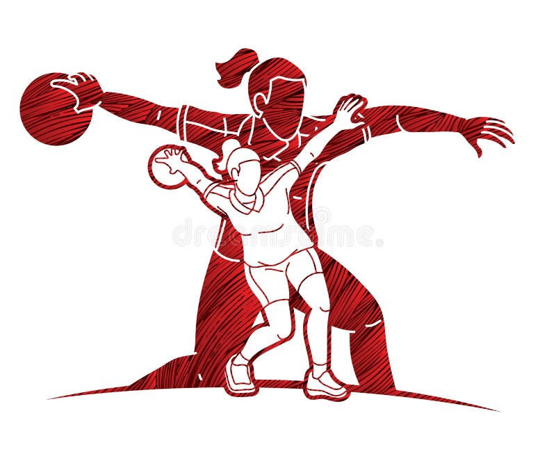 Bowling Sport Players Women Bowler Action Cartoon Graphic Vector Stock ...