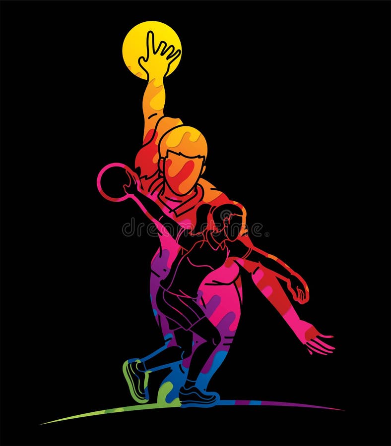 Bowling Sport Players Women Bowler Action Cartoon Graphic Vector Stock ...