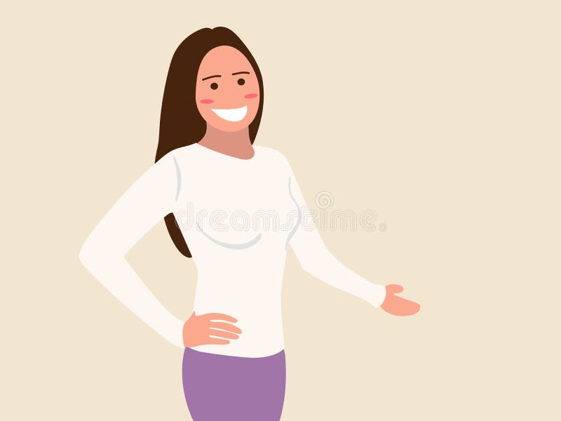 Welcome or Invitation Gesture with Cute Cartoon Character. Stock Vector ...