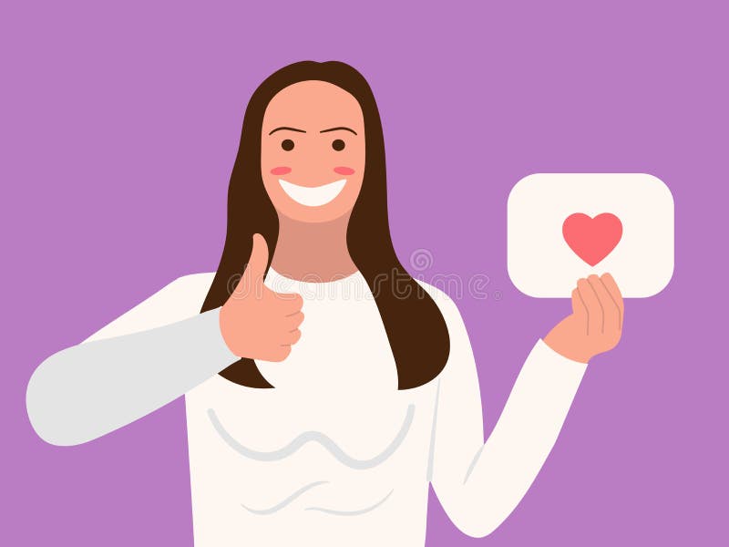 Like or Appreciation Gesture with Cute Cartoon Character. Stock Vector ...