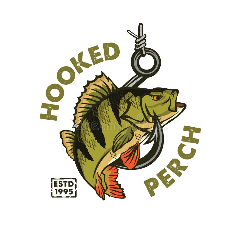Perch and Hook Fishing Vector Illustration Stock Vector - Illustration ...