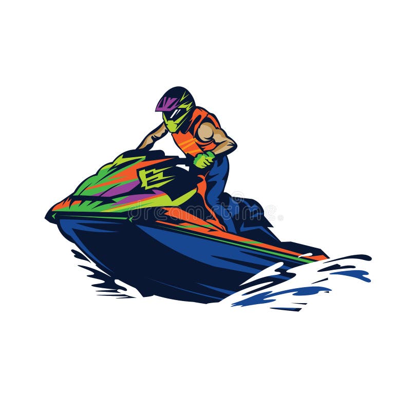 Jetski Racing Vector Illustration Design Stock Vector - Illustration of ...