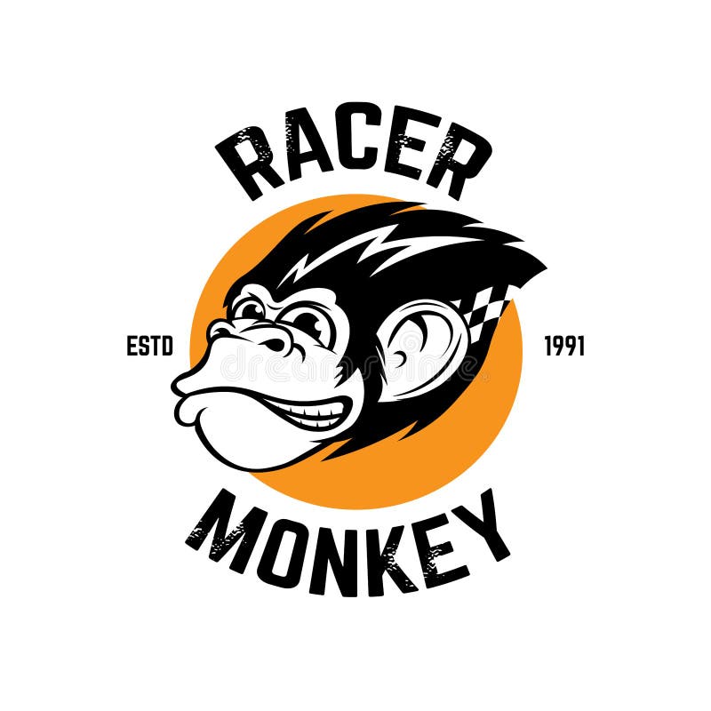 Racing Club Logo with Monkey Mascot Stock Vector - Illustration of ...