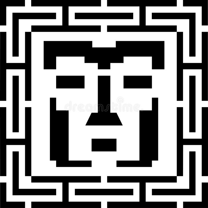 Digital Cyber Avatar Icon. Computer Technology, Security, Hacking Print ...