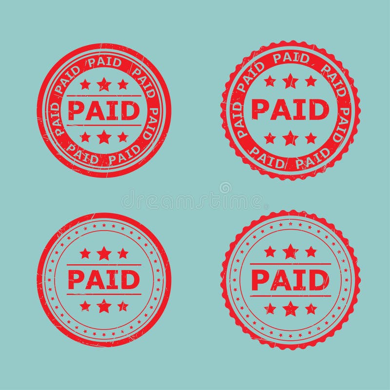 Paid stamp logo collection stock vector. Illustration of cartoon ...
