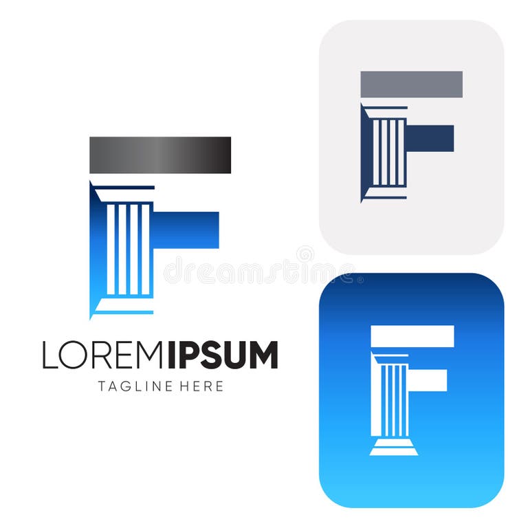 Letter F Pillar Legal Firm Law and Attorney Logo Design Vector Icon ...