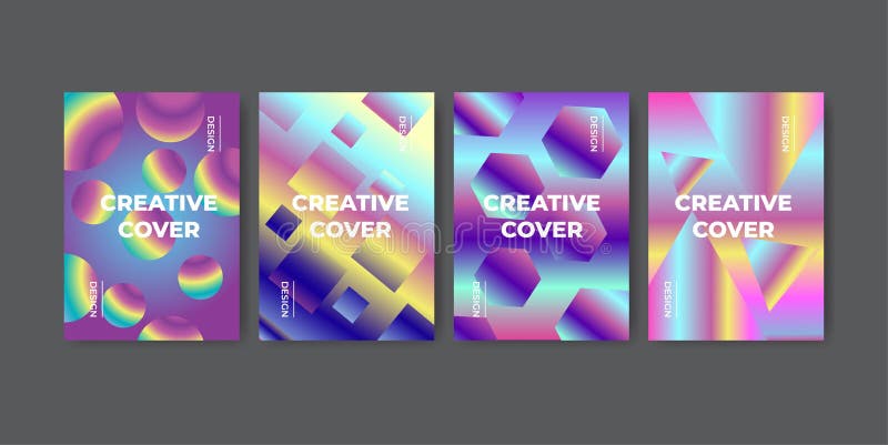 Set of Colorful Cover Design Template in A4 Size F Stock Vector ...