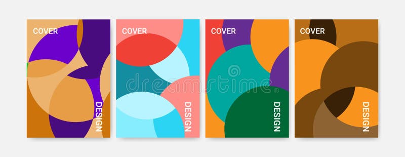 Set of Colorful Cover Design Template in A4 Size Stock Vector ...