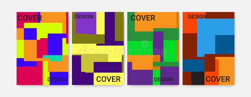 Set of Colorful Cover Design Template in A4 Size Stock Vector ...