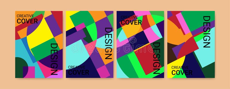 Set of Colorful Cover Design Template in A4 Size Stock Vector ...