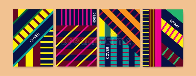 Set of Colorful Cover Design Template in A4 Size Stock Vector ...