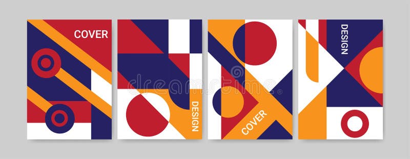 Set of Colorful Cover Design Template in A4 Size Stock Vector ...