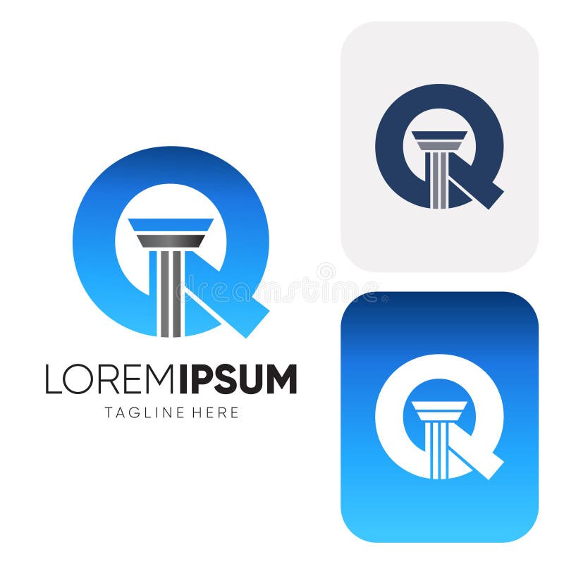 Letter Q Pillar Legal Firm Law and Attorney Logo Design Vector Icon ...