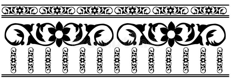 Saree Border Design Concept of Flowers with Petals Stock Vector ...