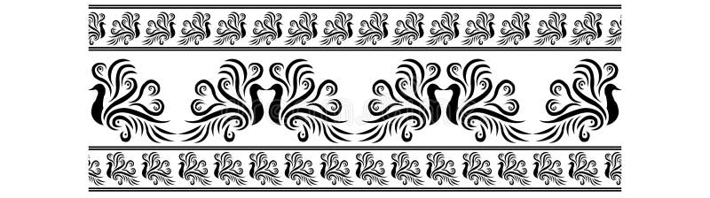 Saree Borders Designs Vector