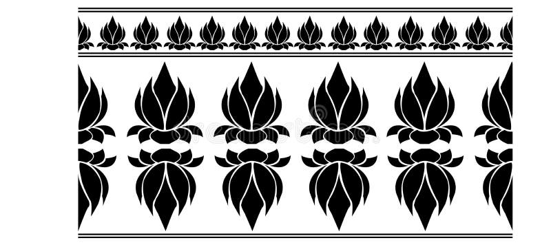 Saree Border Design Concept of Flowers Stock Vector - Illustration of ...