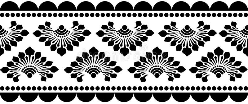Saree Border Design Concept of Floral Pattern Stock Vector ...