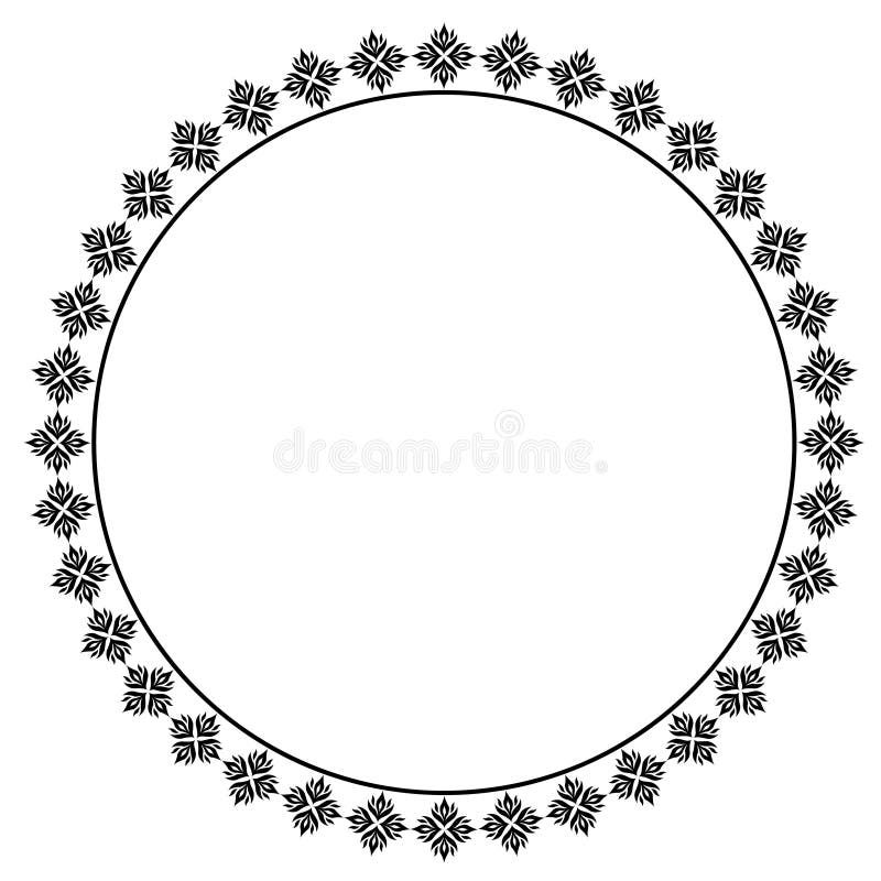 Round or Mirror Frame Design Concept of Circle and Sharp Leaves with ...
