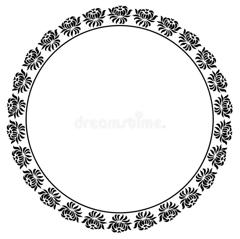 Round Frame Design Concept of Lotus Flowers Isolated Stock Vector ...