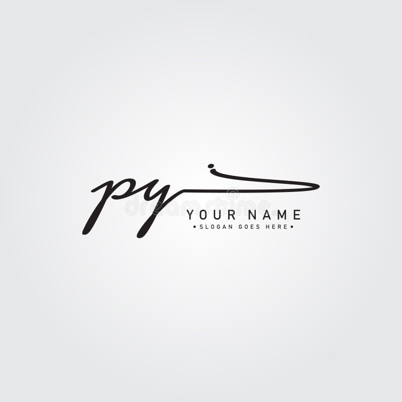 Initial Letter PY Logo - Hand Drawn Signature Logo Stock Vector ...