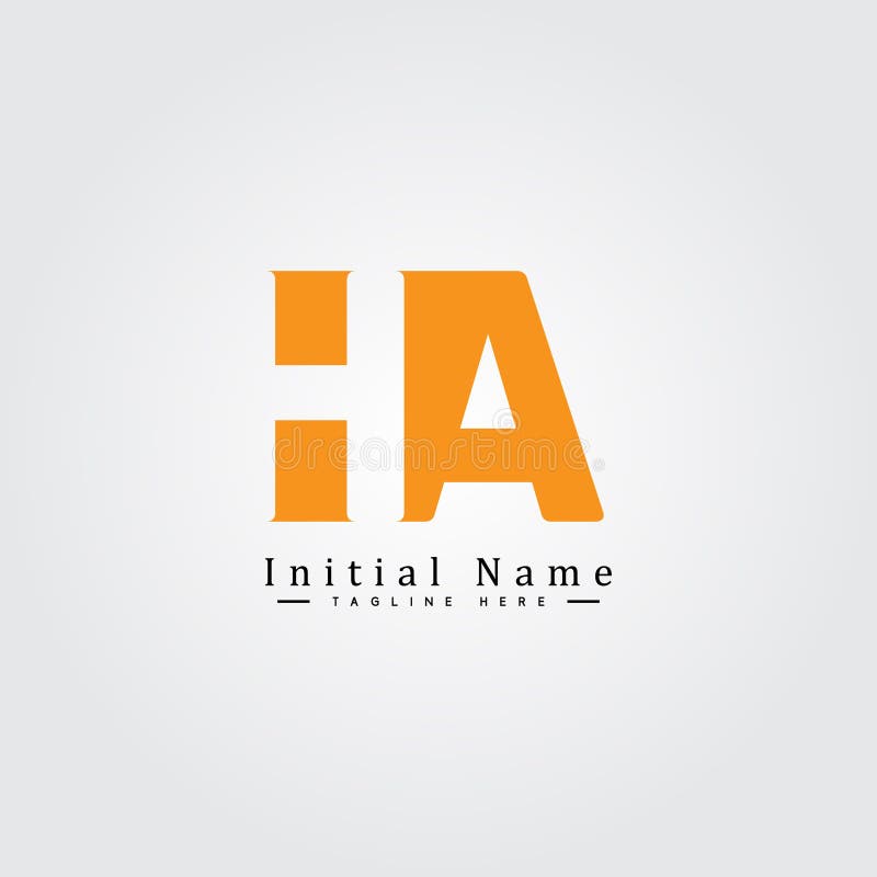 Simple Business Logo for Initial Letter HA - Minimal Vector Logo Stock ...