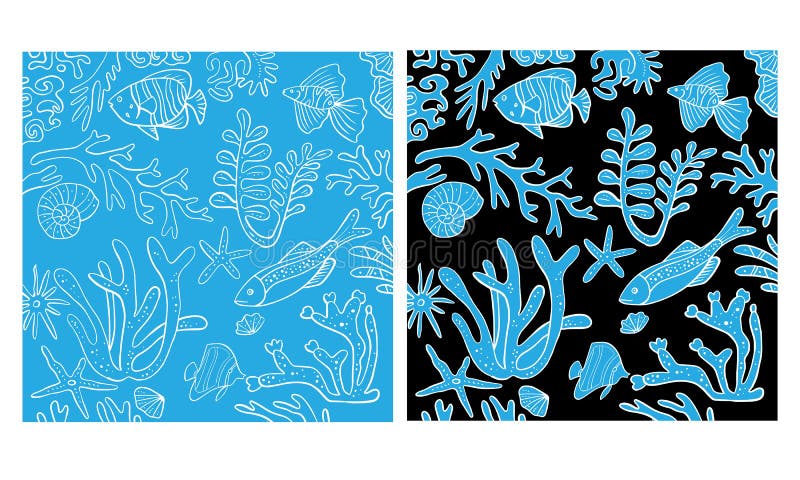 Illustration of Sea Coral Pattern Stock Illustration - Illustration of ...